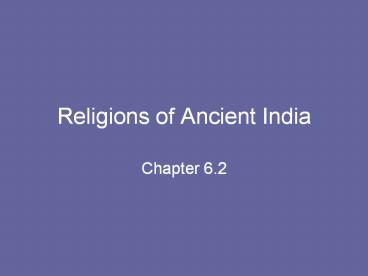 Religions of Ancient India presentation | free to download