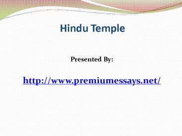 Hindu Temple presentation | free to download
