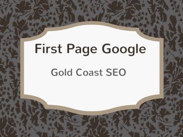 First Page Google presentation | free to download
