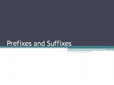 Prefixes and Suffixes presentation | free to download
