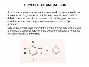 COMPUESTOS AROMATICOS presentation | free to download