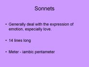 PPT – Sonnets PowerPoint presentation | free to view - id: 119e92-ZWJlY