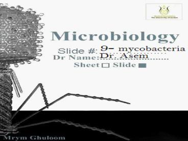 PPT – Mycobacteria-Chlamydia-Mycoplasa- PowerPoint presentation | free ...