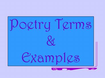 Poetry Terms presentation | free to view