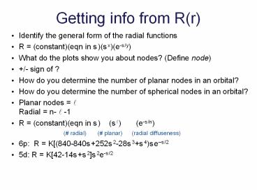 Getting info from R(r) presentation | free to download