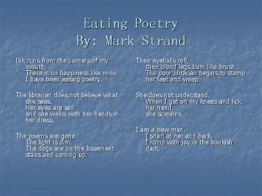 Eating Poetry By: Mark Strand presentation | free to download