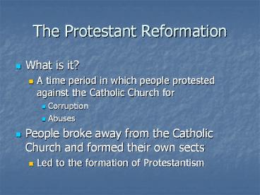 The Protestant Reformation presentation | free to download