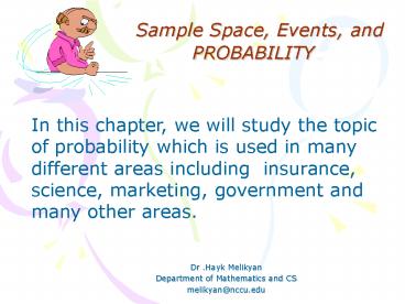 Sample Space, Events, and PROBABILITY presentation | free to view