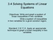 PPT – 3'3: Graphing and Solving Systems of Linear Inequalities ...