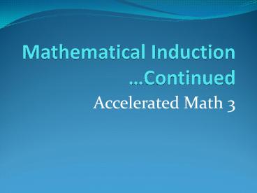 PPT – Mathematical Induction PowerPoint presentation | free to download ...