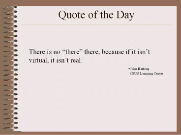 PPT – Quote of the Day PowerPoint presentation | free to download - id ...