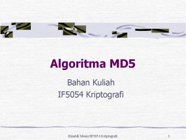 Algoritma MD5 presentation | free to view