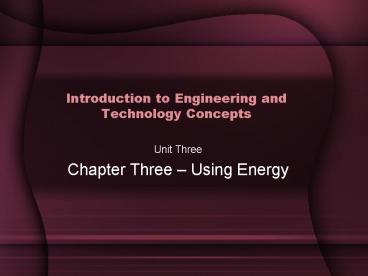 PPT – Introduction to Engineering and Technology Concepts PowerPoint ...