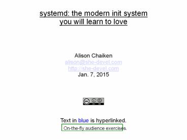 systemd: the modern init system you will learn to love presentation | free to download