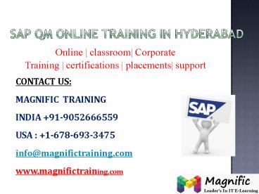 PPT – sap qm online training in india PowerPoint presentation | free to ...