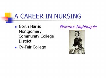 A CAREER IN NURSING presentation | free to view