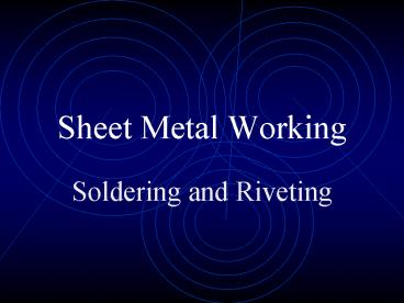 Sheet Metal Working presentation | free to view