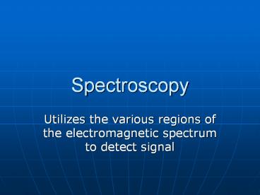 Spectroscopy presentation | free to download