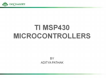PPT – TI MSP430 MICROCONTROLLERS PowerPoint presentation | free to ...