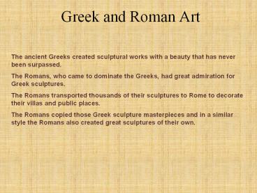PPT – Greek and Roman Art PowerPoint presentation | free to view - id ...