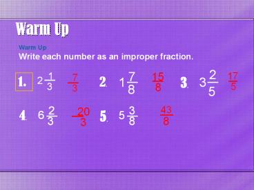 PPT – Warm Up PowerPoint presentation | free to download - id: 75857f-NmRiN