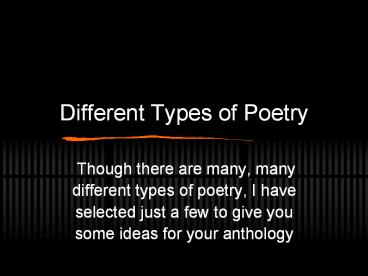 Different Types of Poetry presentation | free to view