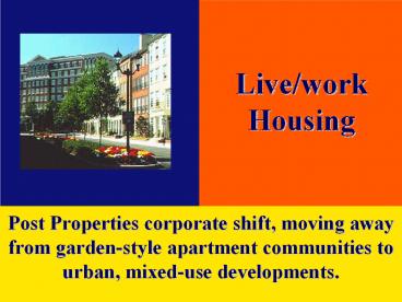 Live/work Housing presentation | free to view