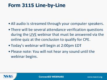 Form 3115 Line-by-Line presentation | free to view