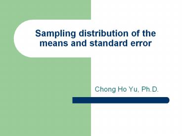 Sampling distribution of the means and standard error presentation ...