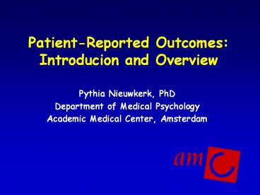 Patient-Reported Outcomes: Introducion and Overview presentation | free ...