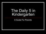 PPT – The Daily 5 in Kindergarten PowerPoint presentation | free to ...