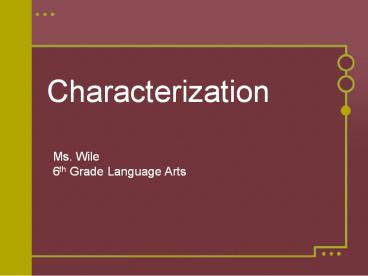 Characterization presentation | free to download