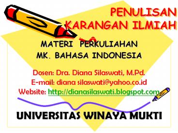 PPT – PENULISAN KARYA ILMIAH PowerPoint presentation | free to download ...
