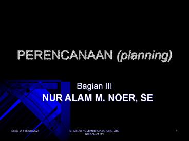 PERENCANAAN (planning) presentation | free to download