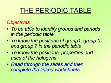 THE PERIODIC TABLE presentation | free to download