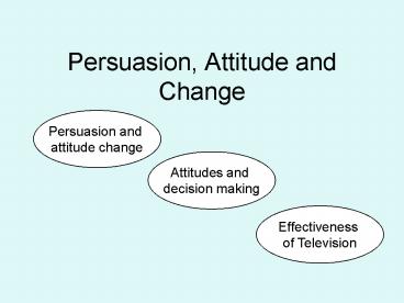 PPT – Persuasion, Attitude and Change PowerPoint presentation | free to ...