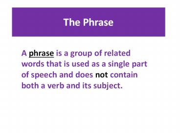 The Phrase presentation | free to download
