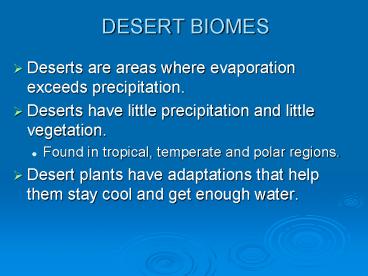 DESERT BIOMES presentation | free to view