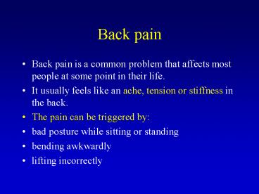 PPT – Back pain PowerPoint presentation | free to download - id: 76b2bd ...