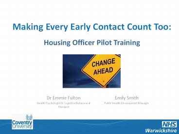 Making Every Contact Count: Making Every Early Contact Count Too ...