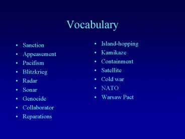 PPT – Vocabulary PowerPoint presentation | free to download - id ...