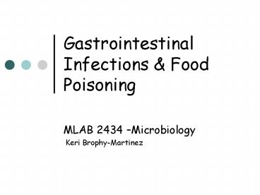 Gastrointestinal Infections presentation | free to view