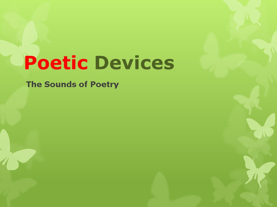 Poetic Devices presentation | free to view