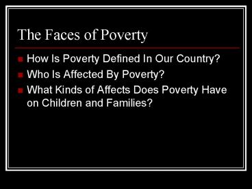 The Faces of Poverty presentation | free to download