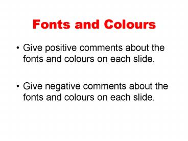 PPT – Fonts and Colours PowerPoint presentation | free to download - id ...