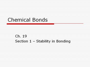 Chemical Bonds presentation | free to download