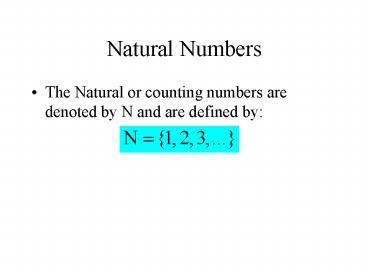 PPT – Natural Numbers PowerPoint presentation | free to view - id ...