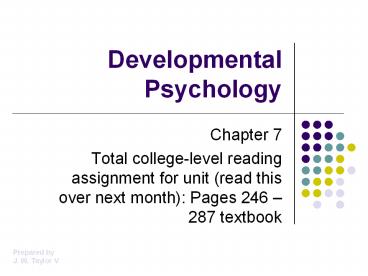 PPT – Developmental%20Psychology PowerPoint presentation | free to ...