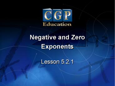 Negative and Zero Exponents presentation | free to download