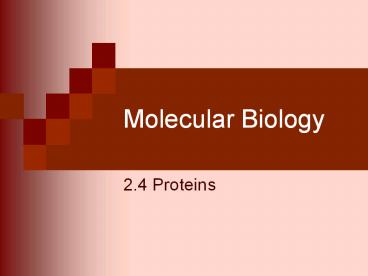 PPT – Molecular Biology PowerPoint presentation | free to view - id ...
